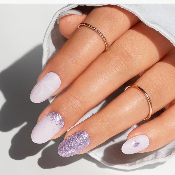 Makeup | Purple Sparkling Star Semicured Gel Nail Strip Set | Poshmark